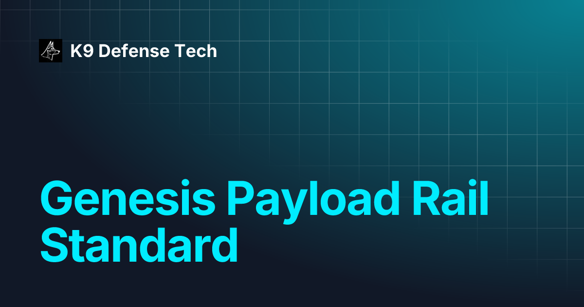 Genesis Payload Rail Standard | K9 Defense Tech