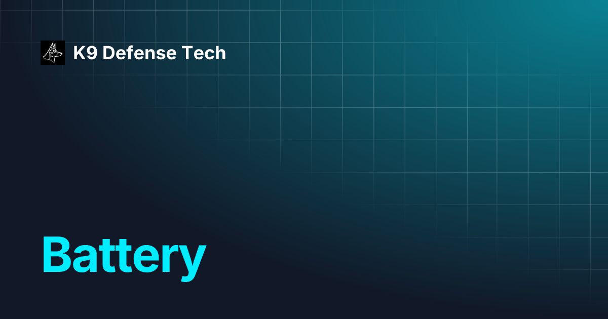 Battery | Genesis | K9 Defense Tech